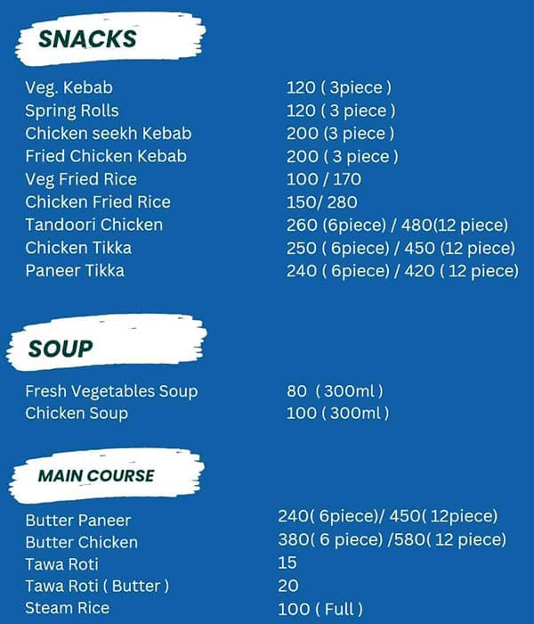 Menu of The Cloud Kitchen, Dharampur, Dehradun