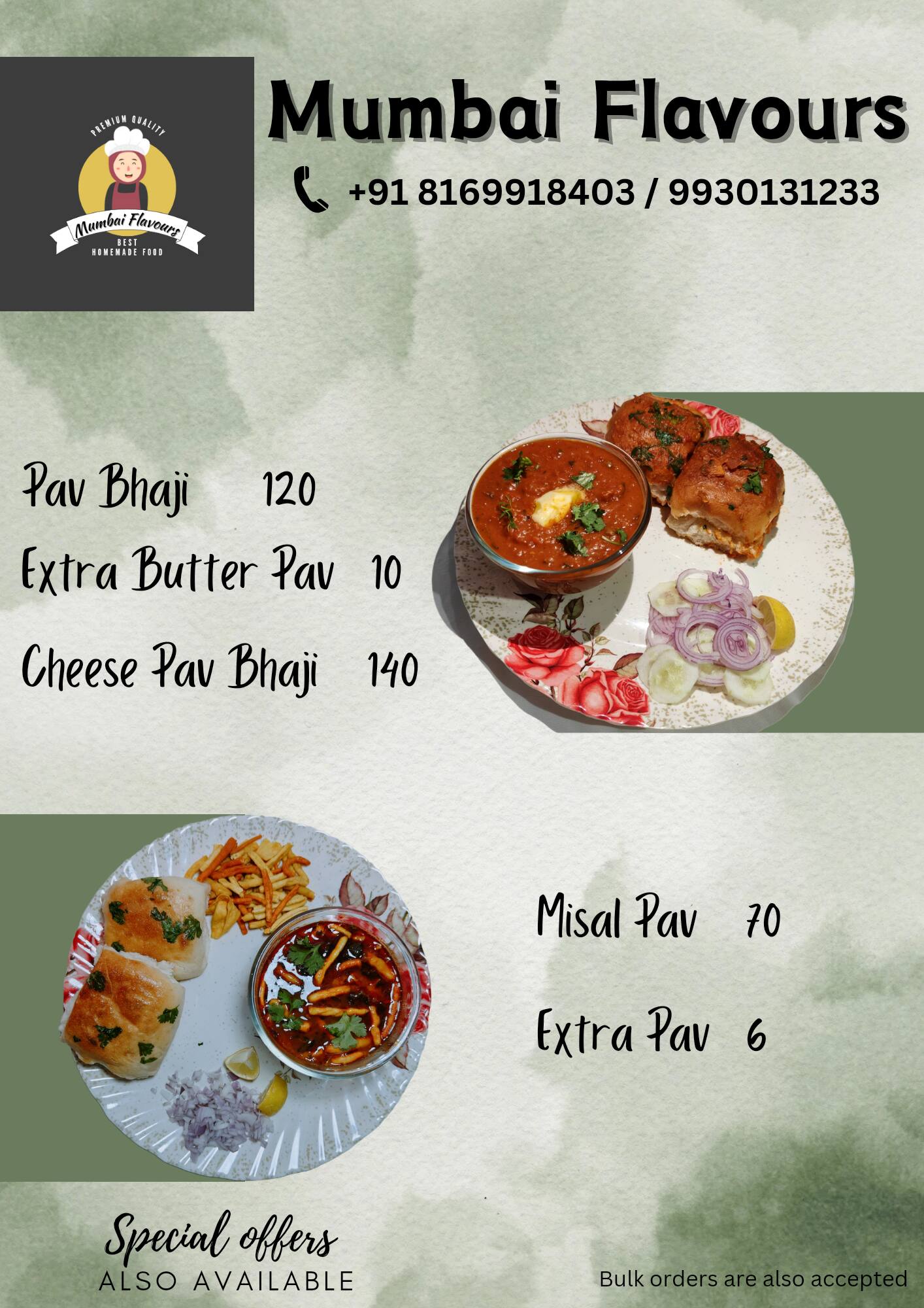Menu of Mumbai Flavours, Bhandup, Mumbai