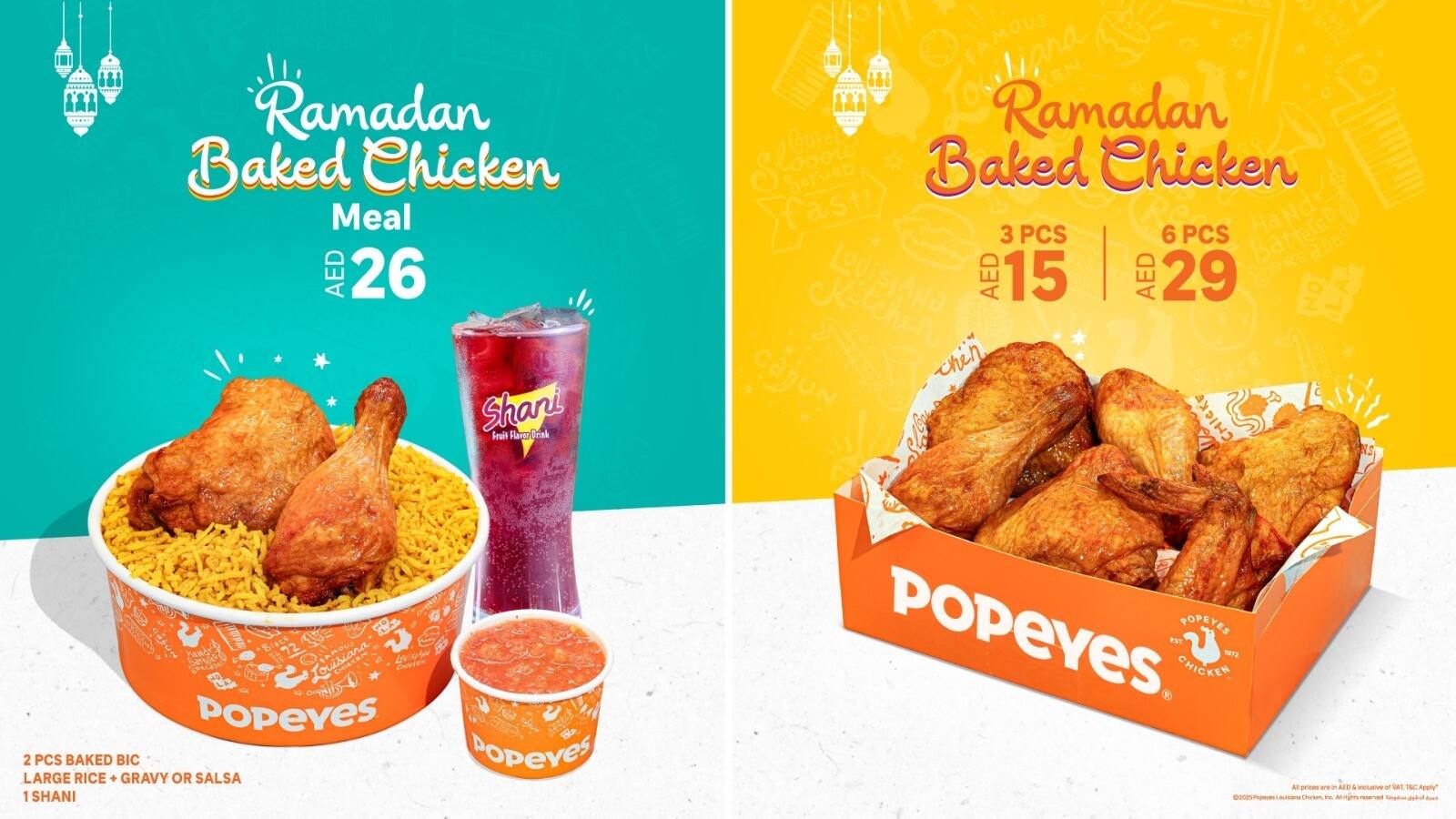 Menu of Popeyes, Al Samha, Abu Dhabi