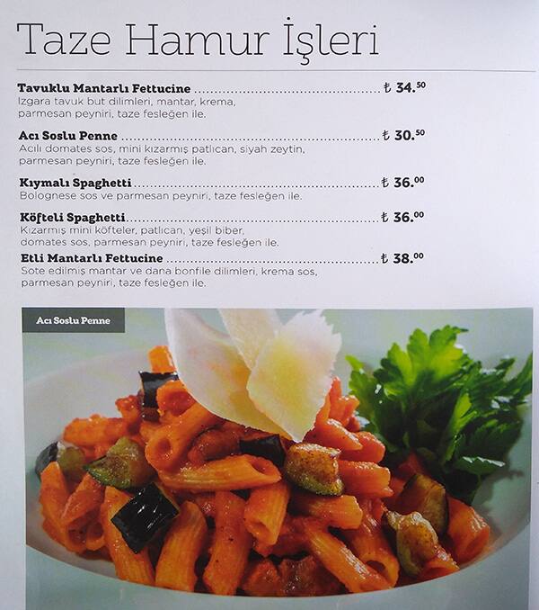 Menu at Mado, Istanbul, Divan Yolu Cd. No:24