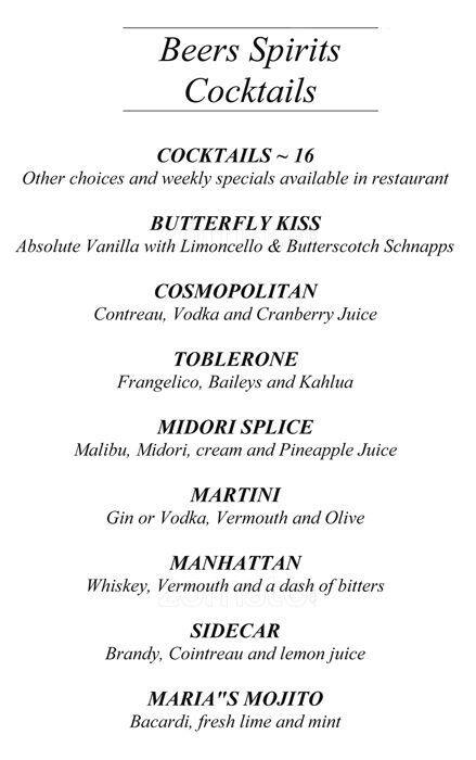 Menu at The Remington Muswellbrook restaurant, Muswellbrook