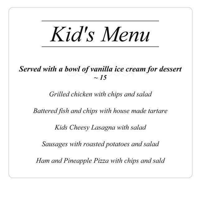 Menu at The Remington Muswellbrook restaurant, Muswellbrook