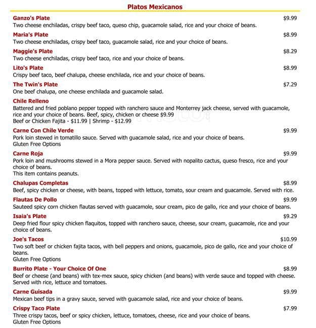 Menu at Flores Mexican Restaurant, Austin, N FM 620