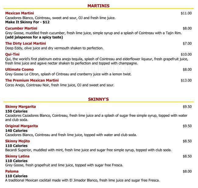 Menu at Flores Mexican Restaurant, Austin, N FM 620