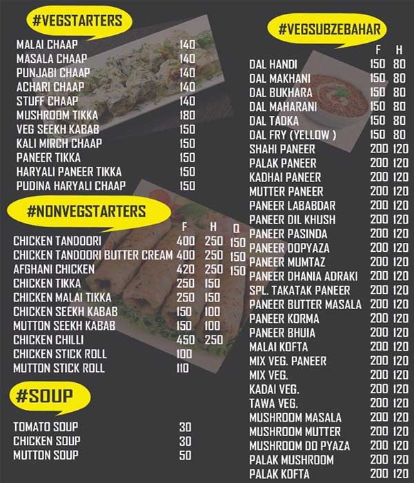Menu of Bakshi Food, Ambedkar Road, Ghaziabad