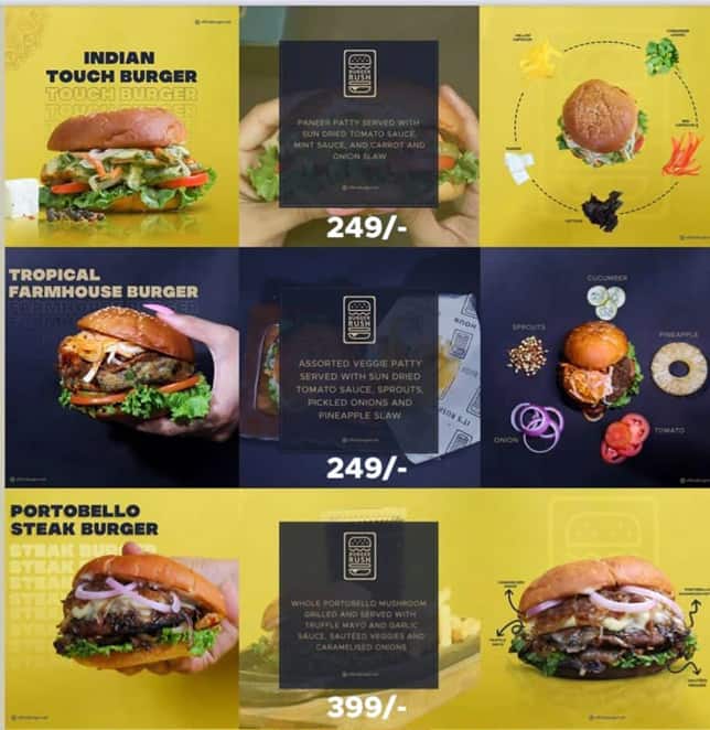 Menu of Burger Rush, Greater Kailash 2 (GK2), New Delhi
