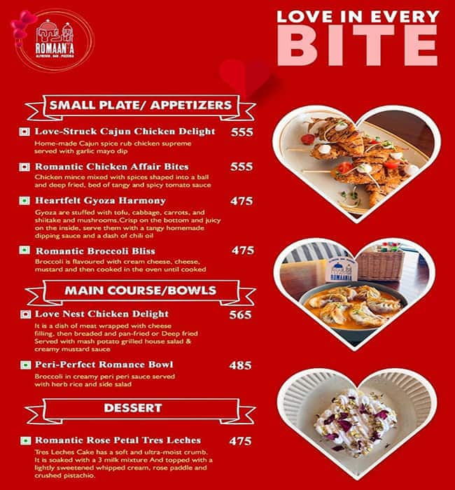 Menu of Romaania, Elgin, Kolkata