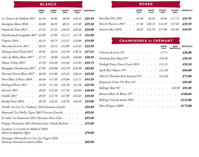 Menu at Brasserie Zédel pub & bar, London, 20 Sherwood St