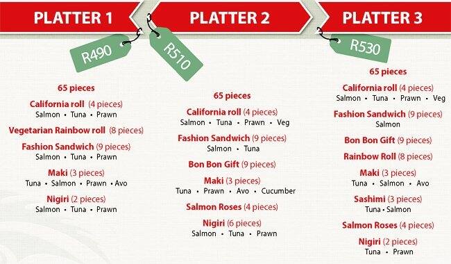 Menu at Salushi restaurant, Cape Town, 6 Cavendish St