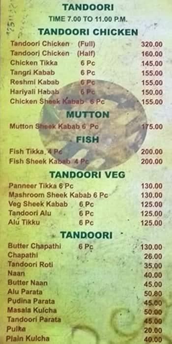 Menu at Royal Permit Room, Chennai