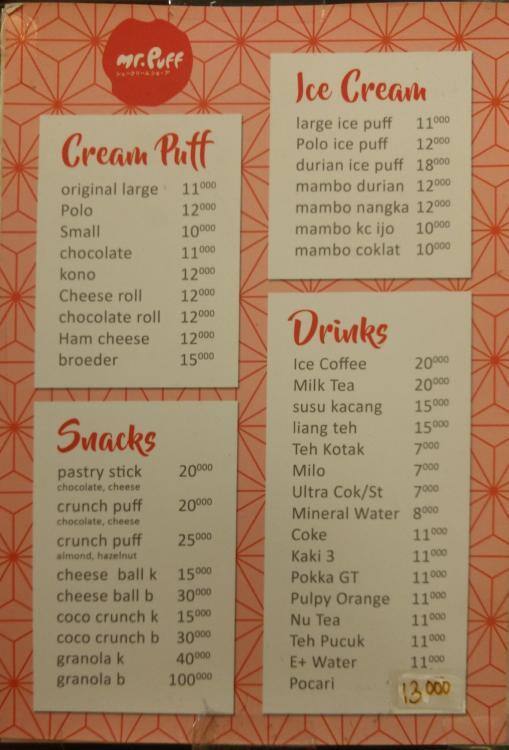 Mr. Puff Menu, Menu for Mr. Puff, Serpong, Tangerang - Zomato Indonesia