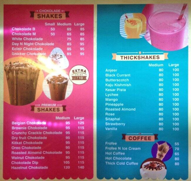 Menu at Cafe Chokolade, Pune, Near sinhgad college campus