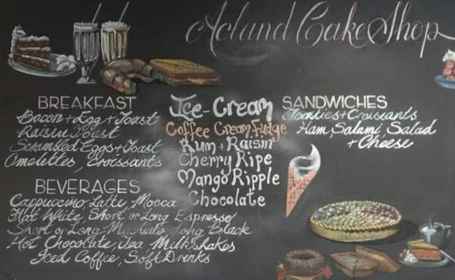 Menu at The Acland Cake Shop restaurant, Saint Kilda