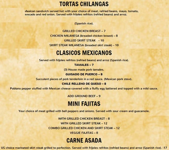 Menu at La Hacienda De Los Fernandez restaurant, Addison, W Lake St