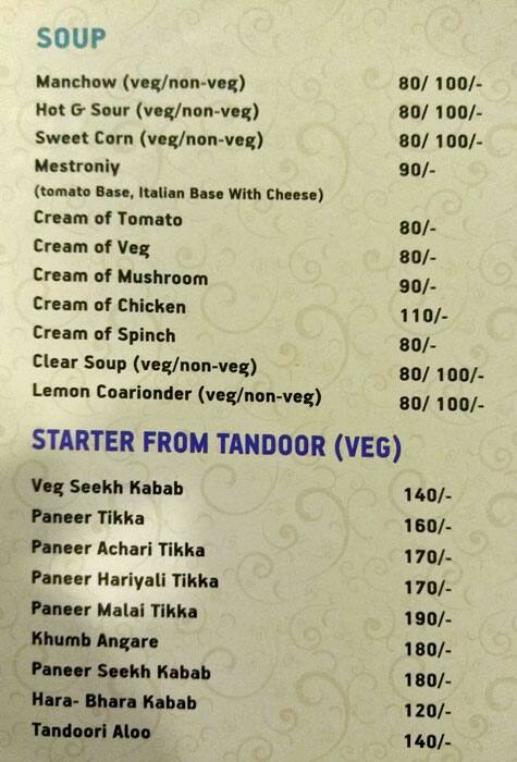Menu at Rhythm Resturant.., Varanasi