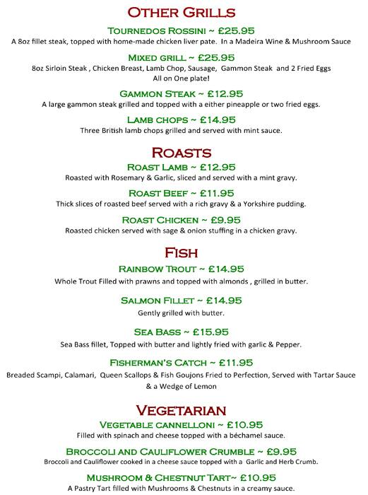 Menu at The Roundabout Hotel pub & bar, Fareham