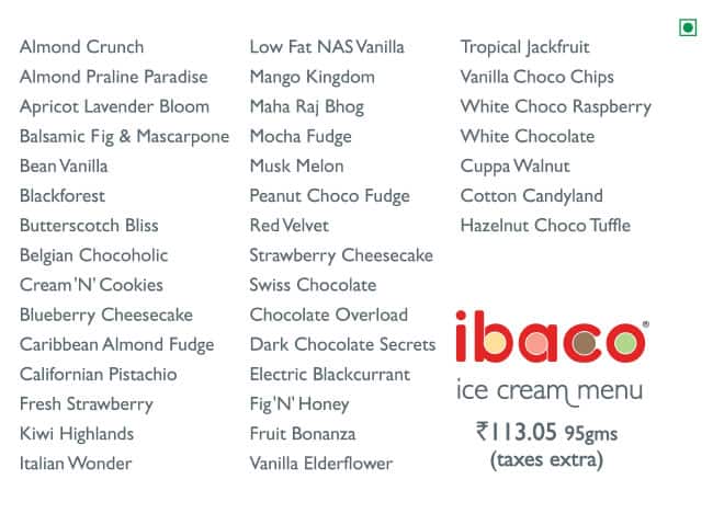 Menu at ibaco, Puducherry, Shop No. 48
