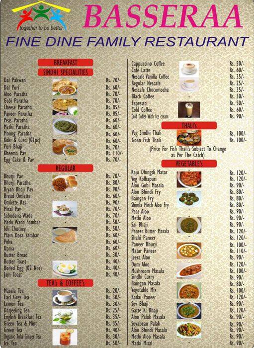 Basseraa Menu, Menu for Basseraa, Panaji, Goa - Zomato
