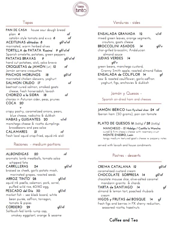 Tinto Menu, Menu for Tinto, Hawthorn, Melbourne - Urbanspoon/Zomato