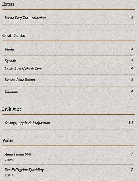 Menu at Estia restaurant, Inglewood