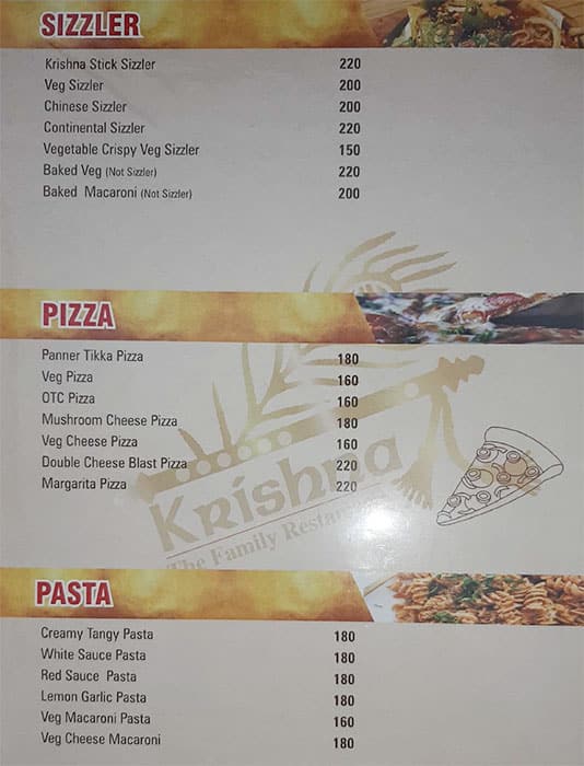 Menu at Krishna The Family Restaurant, Kota