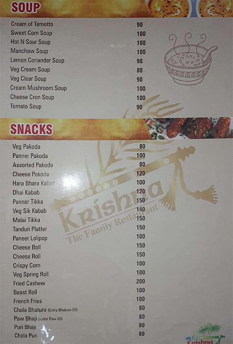Menu at Krishna The Family Restaurant, Kota