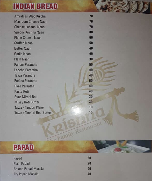 Menu at Krishna The Family Restaurant, Kota