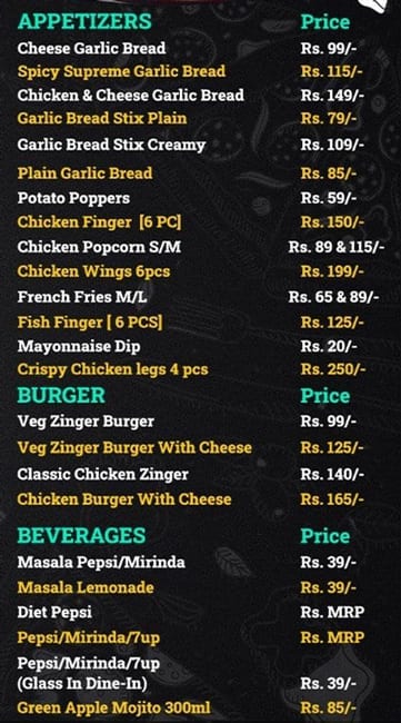 Menu at Extra Cheese Bistro, Kolkata, Number- 1 A