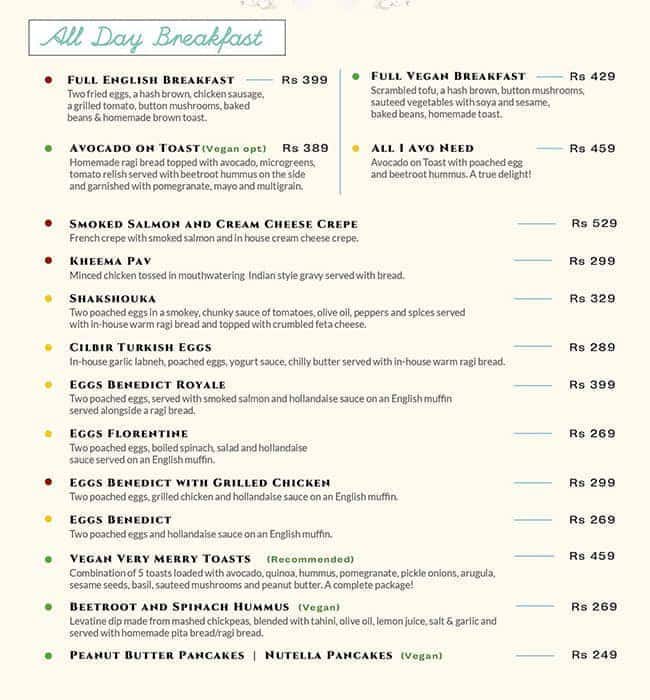 Menu of Pimlico, NIBM Road, Pune