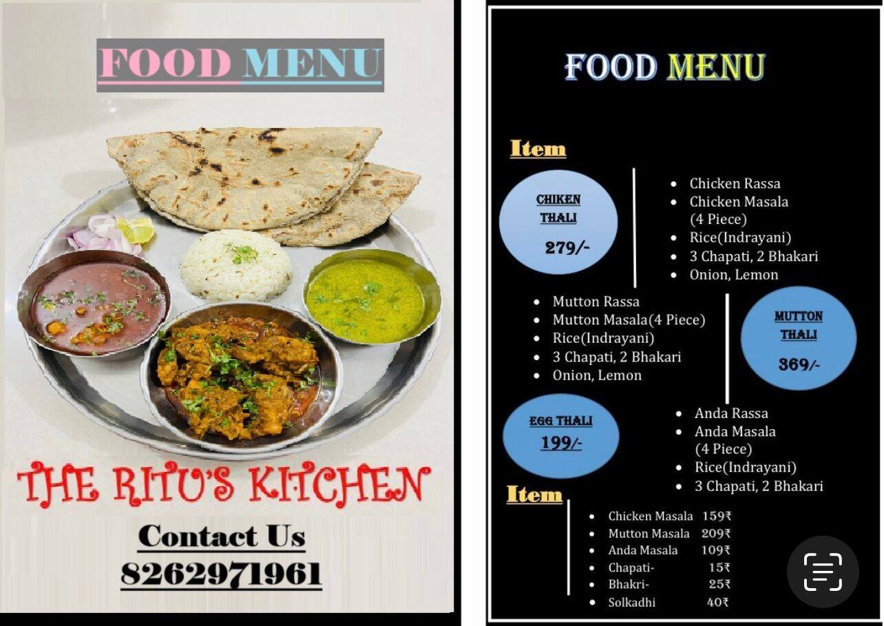 Menu of The Ritu’s Kitchen, Sinhgad Road, Pune