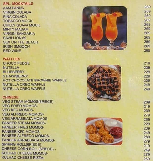 Menu of Tirupati Bhavana, Connaught Place, New Delhi