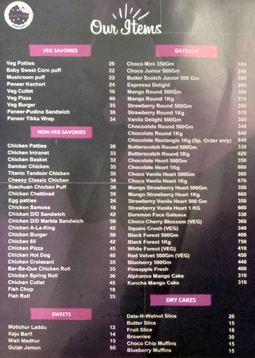 Menu of Taste 'N' Bite, New Alipore, Kolkata