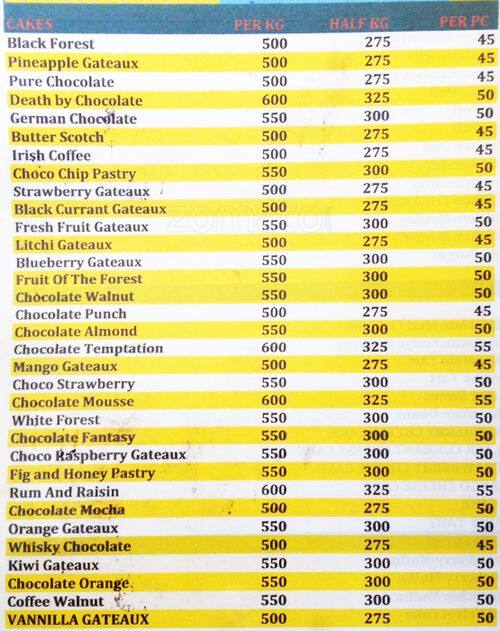 Just Bake Menu, Menu for Just Bake, Kankanady, Mangalore - Zomato