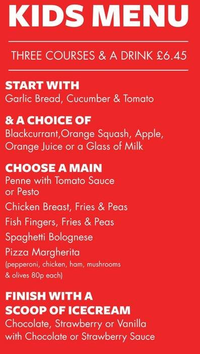 Menu at Villagio restaurant, London, 206-208 Hammersmith Rd
