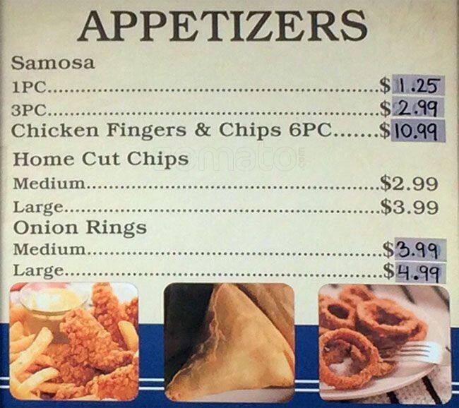 Menu at King of Fish N Chips restaurant, Toronto