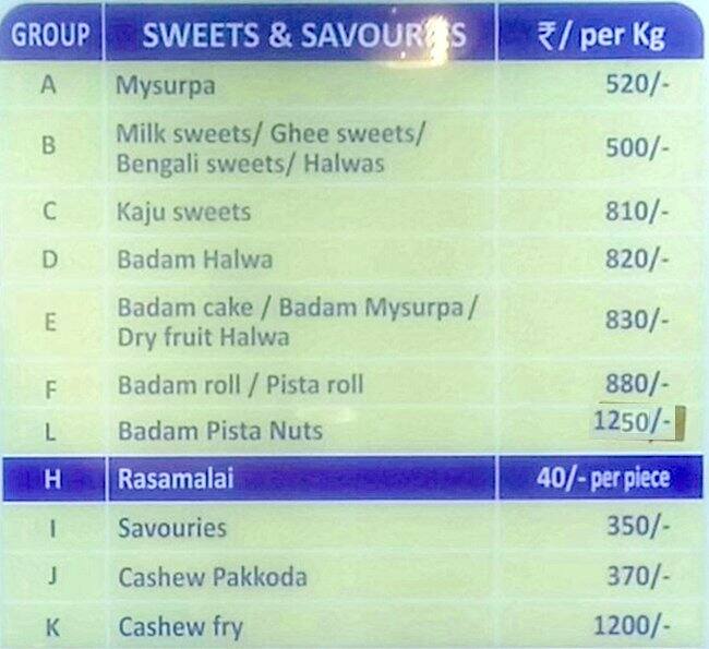 Sri Krishna Sweets House Menu, Menu for Sri Krishna Sweets House ...