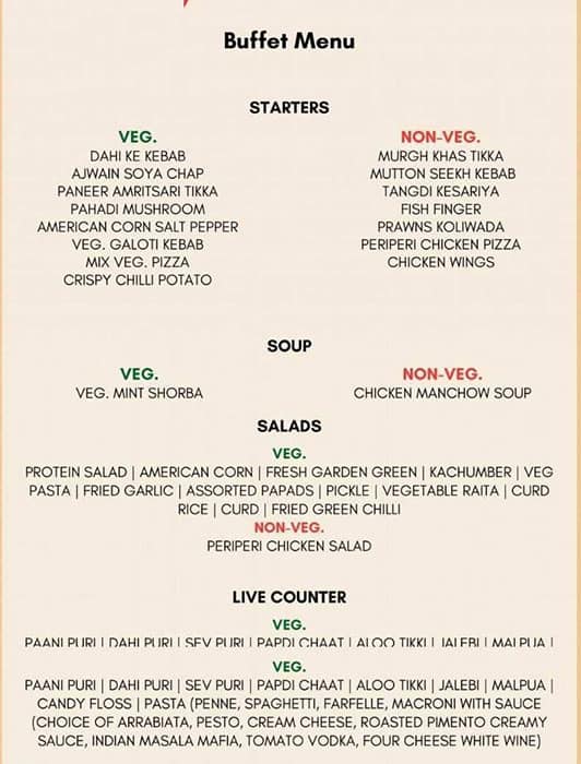 Menu of Tarsh Kitchen & Bar, Hinjawadi, Pune