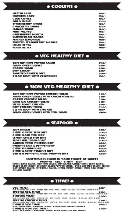 Menu at Punjabiya di Hatti, New Delhi, MCD Stall