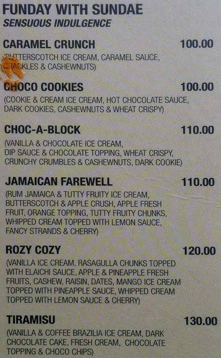 Menu at Polar Bear- The ice cream sundae zone, Mysuru, # 5179