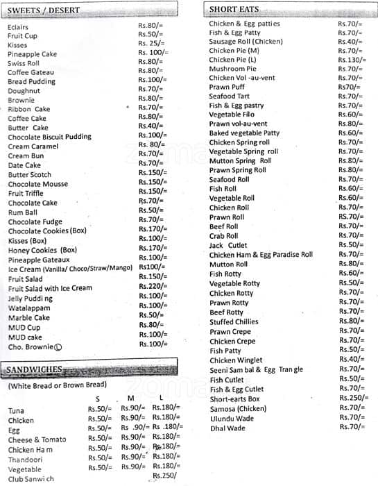 Cafe On The 5th Menu, Menu de Cafe On The 5th, Kollupitiya, Colombo 03 ...