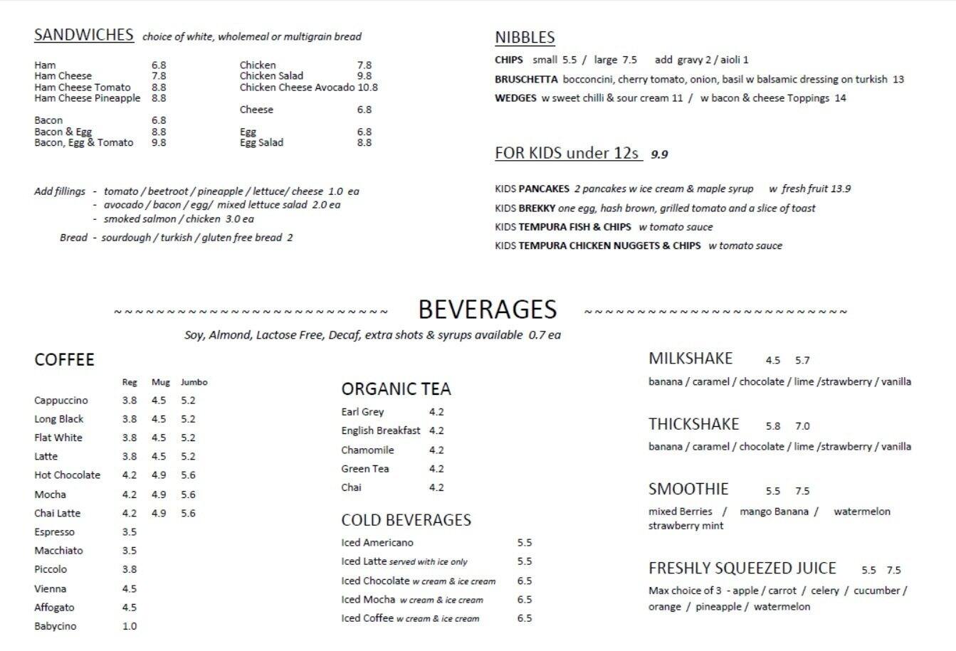 Luv a Coffee Menu, Menu for Luv a Coffee, Everton Park, Brisbane ...