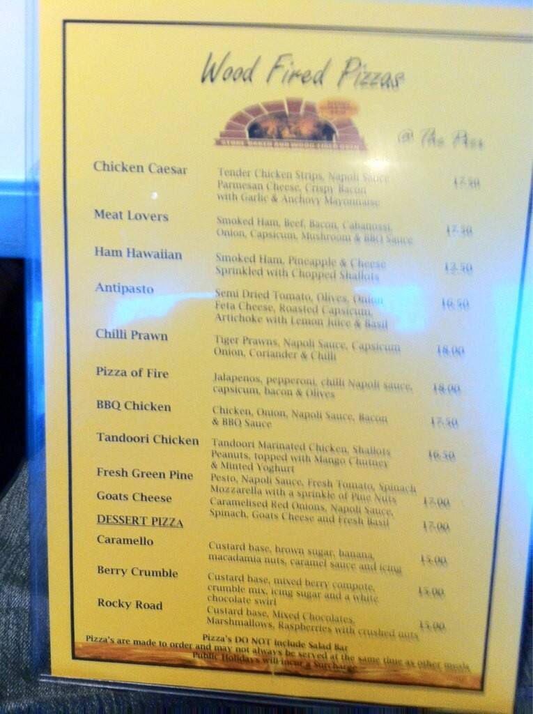 Menu at Pier Hotel pub & bar, Esperance, 47 The Esplanade