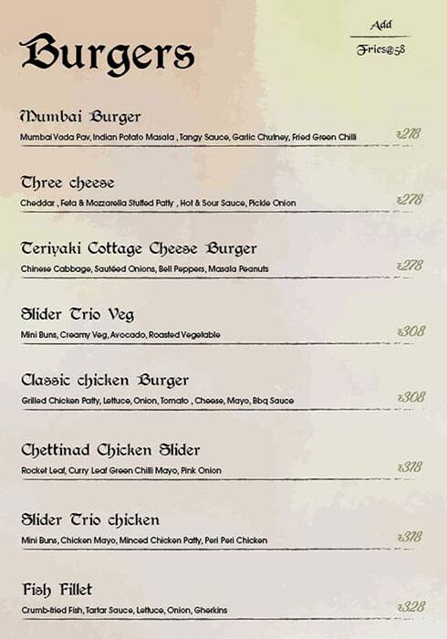 Menu at Amélie's Cafe & Creamery Adyar, Chennai