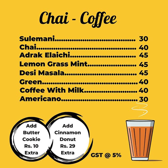 Menu of Go Cafe, Vasco, Goa