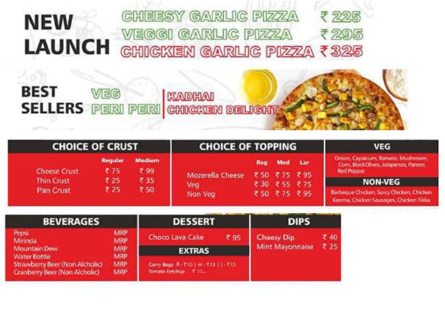 Menu of Rominus Pizza & Burger, Lajpat Nagar, Kanpur