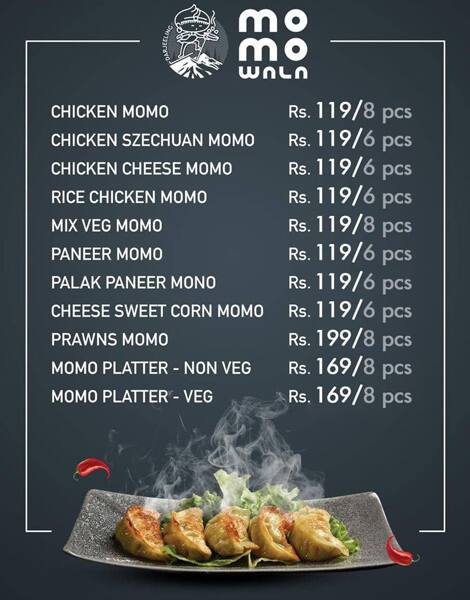 Menu of Momo Wala, New Town, Kolkata