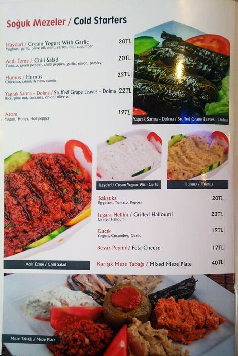 Menu at Bodrum Cafe & Restaurant, Istanbul, Şeftali Sk. No 16