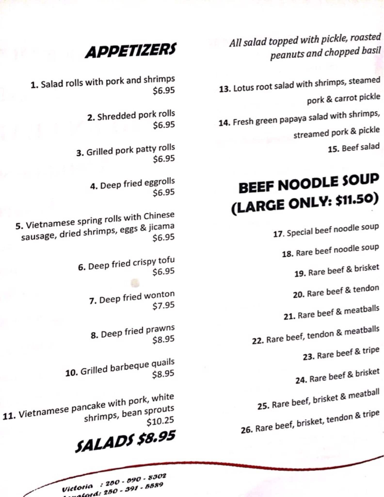 Menu at Green Leaf Bistro restaurant, Langford