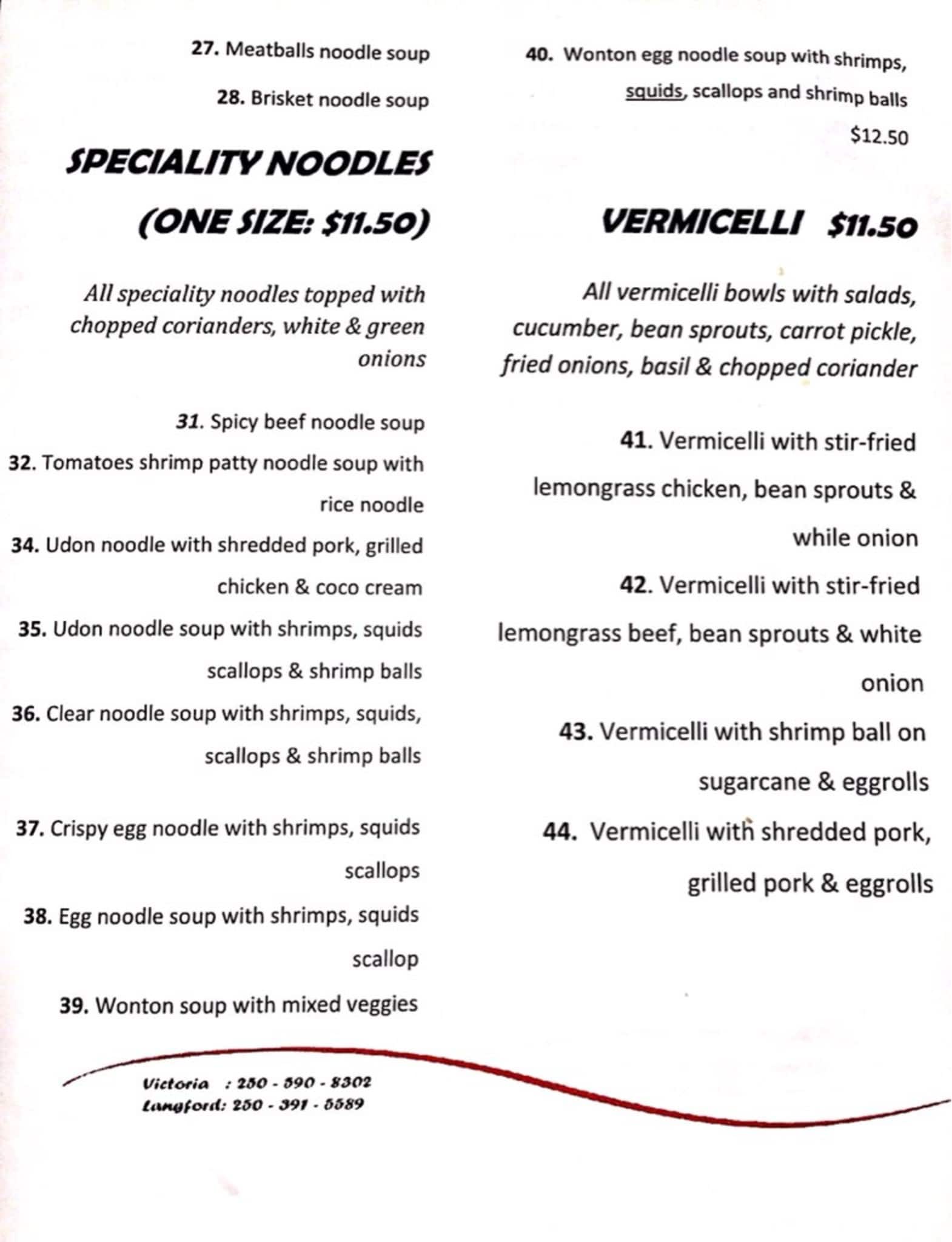 Menu at Green Leaf Bistro restaurant, Langford