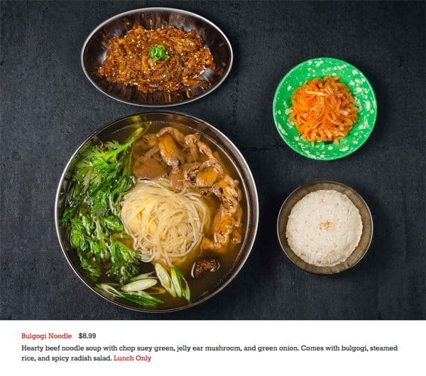 Menu at Hongdae Pocha Korean BBQ, Vancouver